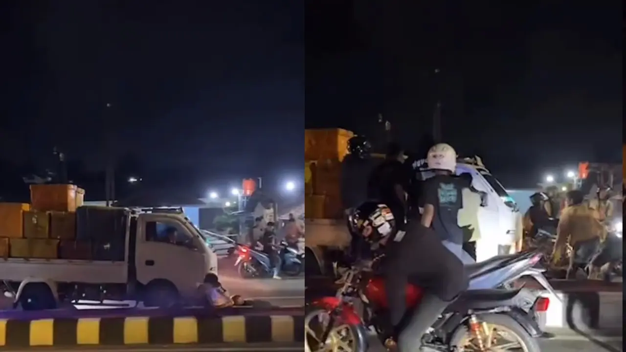 Mobil Pengangkut Ikan Diduga Tak Sengaja Tabrak Kerumunan Balap Liar di ...