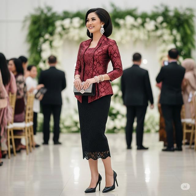 12 Inspirasi Baju Kondangan Burgundy 2025, Tampil Menawan & Anti Mainstream