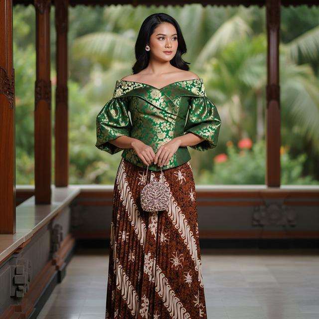 7 Inspirasi Model Atasan Brokat Bawahan Batik Terbaru, Gaya Kondangan ...