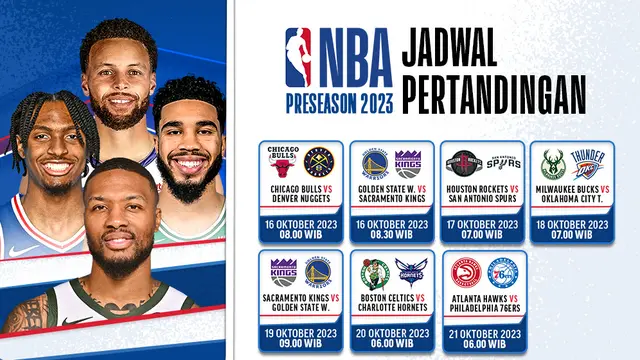 Jadwal dan Link Streaming NBA Pre Season 2023 di Vidio - Ragam Bola.com