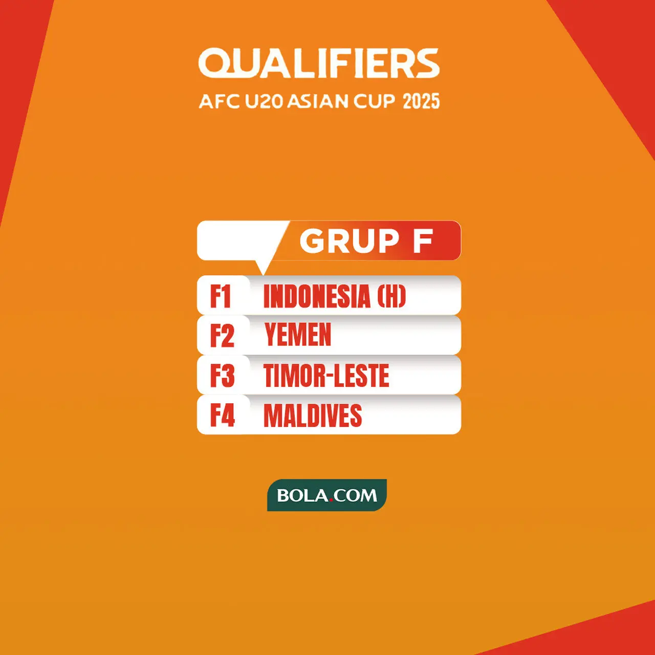 Jadwal Lengkap, Hasil, dan Klasemen Grup F Kualifikasi Piala Asia U-20 2025 - Indonesia Bola.com