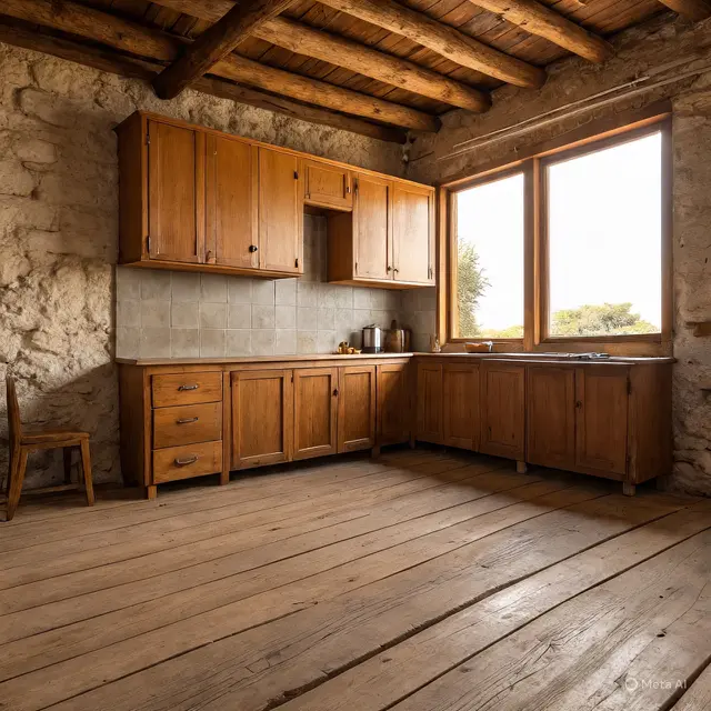 7 Model Dapur Rustic Sederhana dari Kayu Lokal di Rumah Kampung yang ...