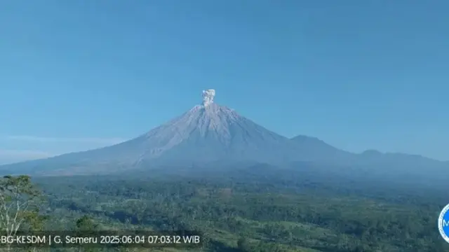 Gunung Semeru Erupsi Lagi, Tinggi Letusan Capai 800 Meter - Regional Liputan6.com