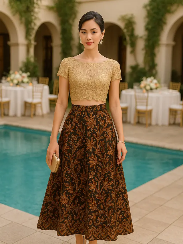 7 Model Baju Pesta Rok Batik A-Line, Tampil Mewah Tanpa Ribet - Hot ...