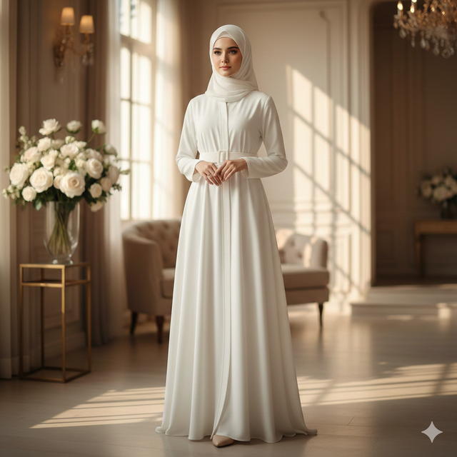 8 Model Gamis Abaya Putih yang Elegan dan Timeless untuk Berbagai Acara ...