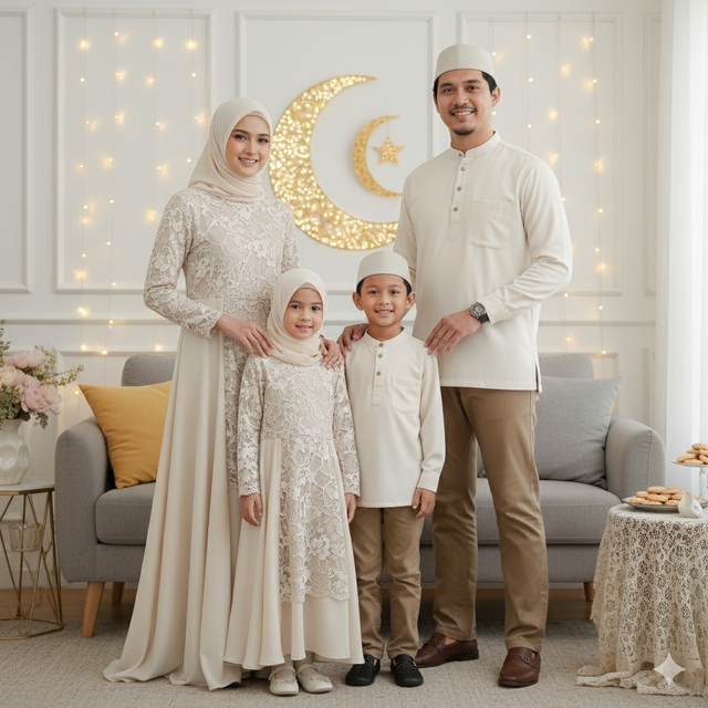 7 Outfit Couple Keluarga Lebaran 2026 Set Seragam, Tampilan Kompak dan ...