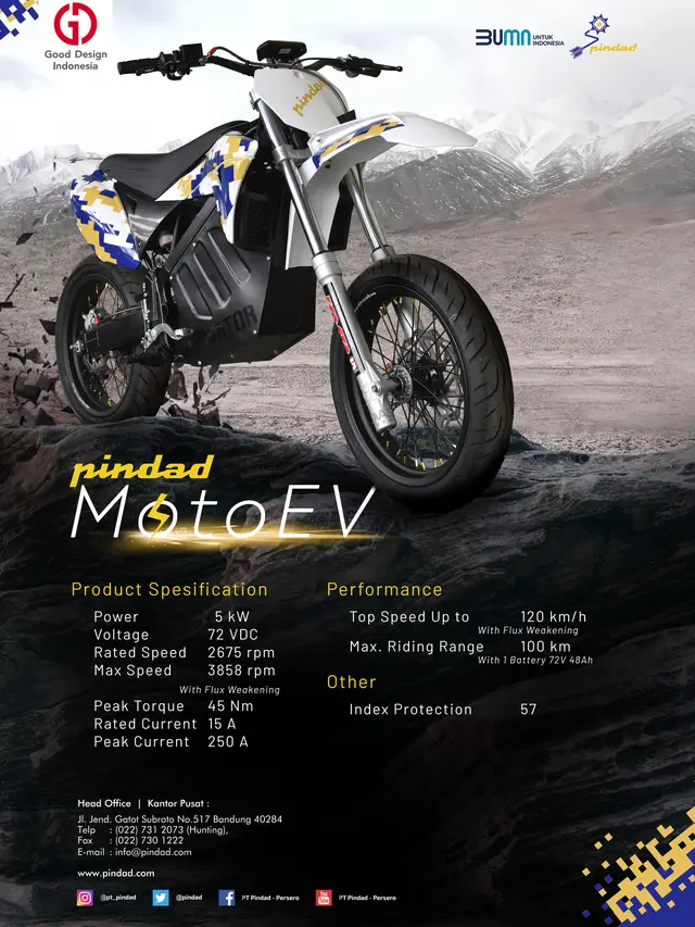 Mengenal MotoEV, Motor Listrik Pindad yang Mejeng di Sirkuit Mandalika ...