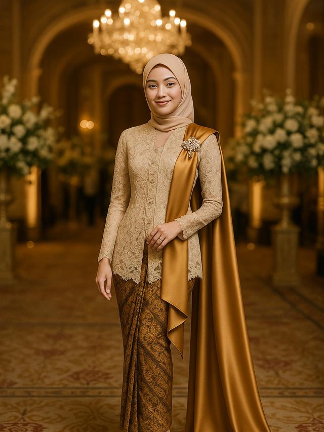 8 Model Kebaya dengan Selendang Bahu untuk Berbagai Acara