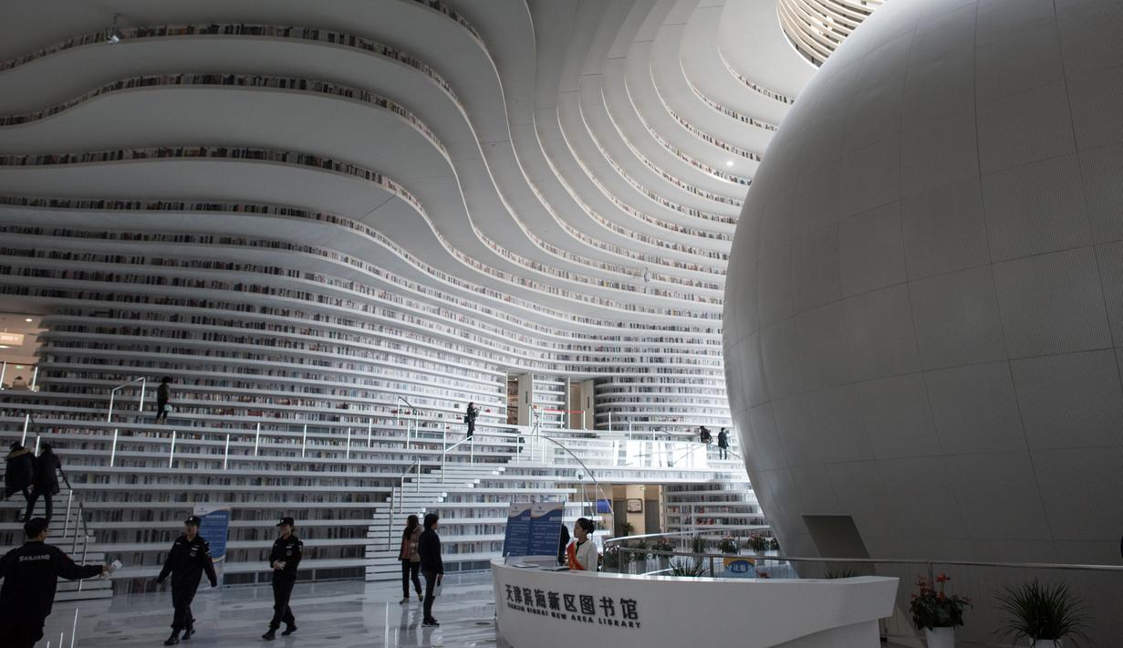 PHOTO: Desain Futuristik dan Mewah Perpustakaan Binhai Tianjin di China ...