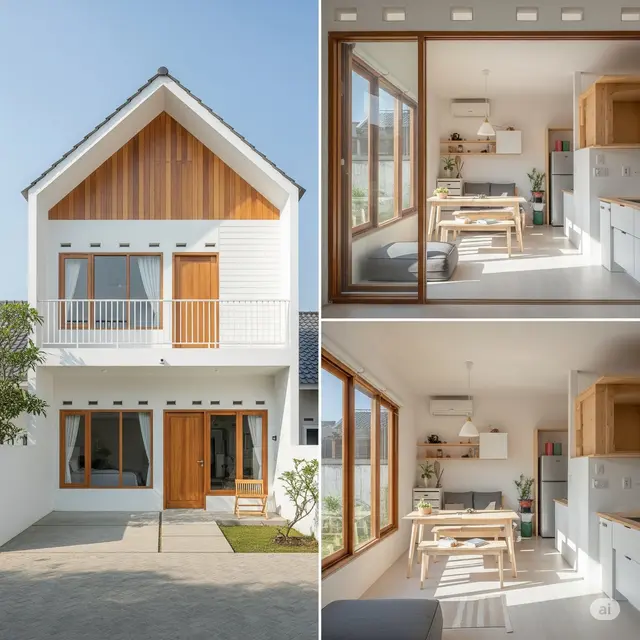 12 Ide Rumah Sederhana 2 Lantai yang Nyaman, Desain Cerdas untuk Lahan Sempit - Hot Liputan6.com