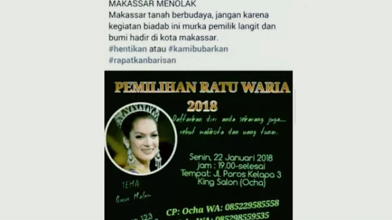 Heboh, Kontes Pemilihan Ratu Waria 2018 di Makassar - Regional Liputan6.com