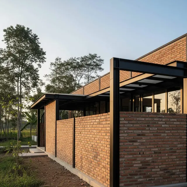 9 Inspirasi Pagar Bata Tempel yang Cocok untuk Rumah Desa Modern, Bikin ...