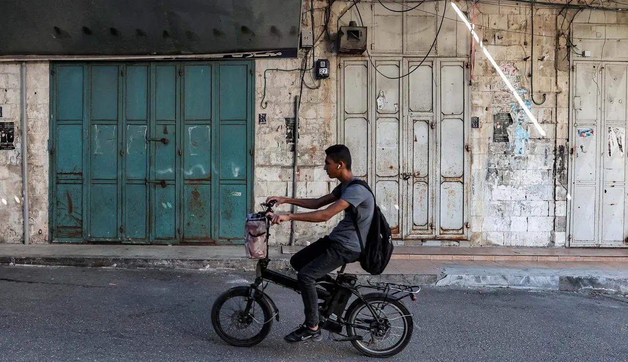 Aksi Mogok Umum, Kota Nablus di Tepi Barat Mati Suri - Foto Liputan6.com