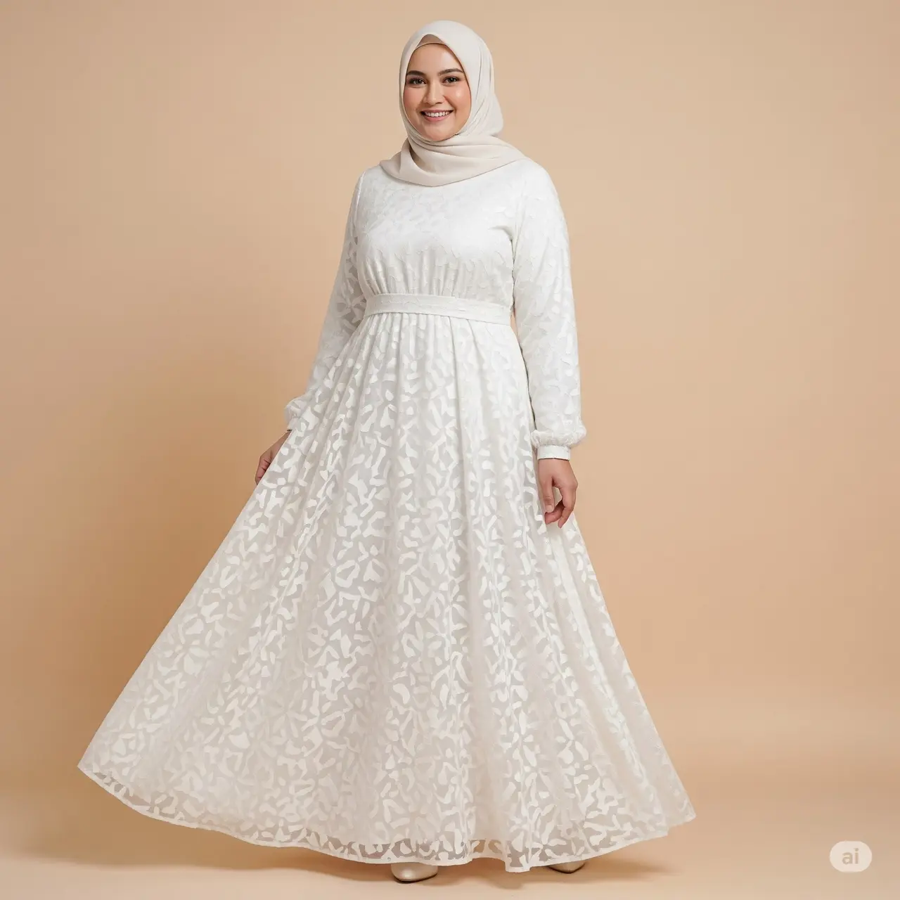 10 Rekomendasi Model Gamis Brokat untuk Perut Buncit, Tetap Tampil ...