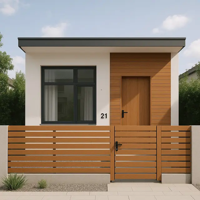 7 Inspirasi Fasad Rumah Tipe 21 dengan Aksen Kayu yang Estetik, Cocok ...