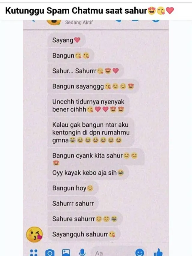 8 Chat Bangunin Pacar Sahur Ini Bikin Senyum Sendiri - Hot Liputan6.com