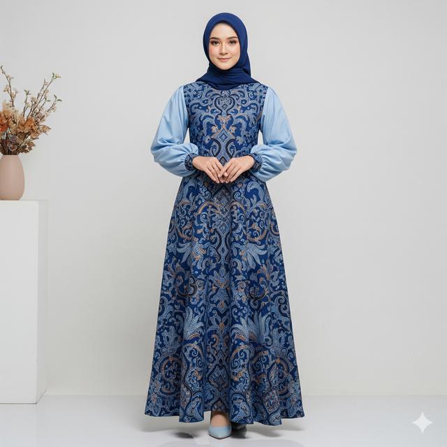 7 Model Dress Batik Wanita Muslim Syar’i Terbaru 2025, Anggun dan Modern