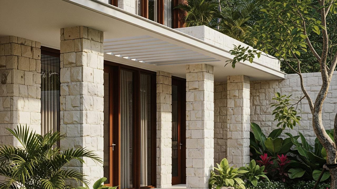 5 Inspirasi Desain Rumah Batu Alam Gaya Kontemporer dengan Teras Luas ...