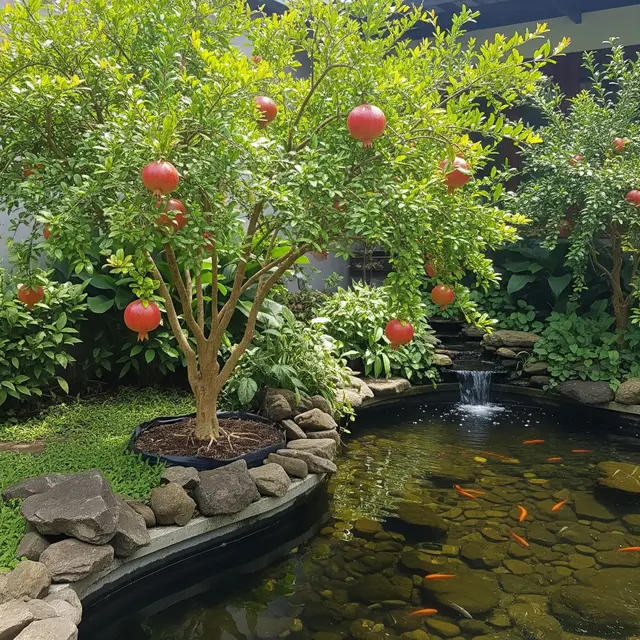 11 Pohon Buah yang Cocok di Dekat Kolam Ikan Tanpa Akar Merusak Struktur