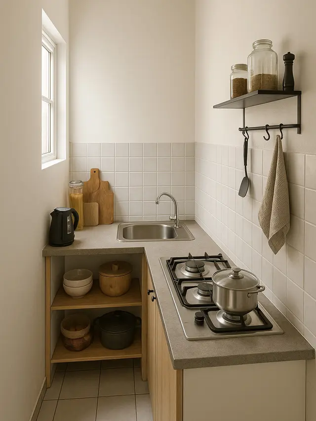 12 Tips Menata Dapur Sempit Tanpa Kitchen Set, Tampilan Tetap Rapi dan ...