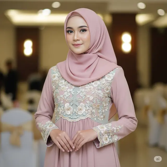 15 Model Gamis Bahan Katun Motif Bunga Terbaru 2025, Nyaman untuk ...