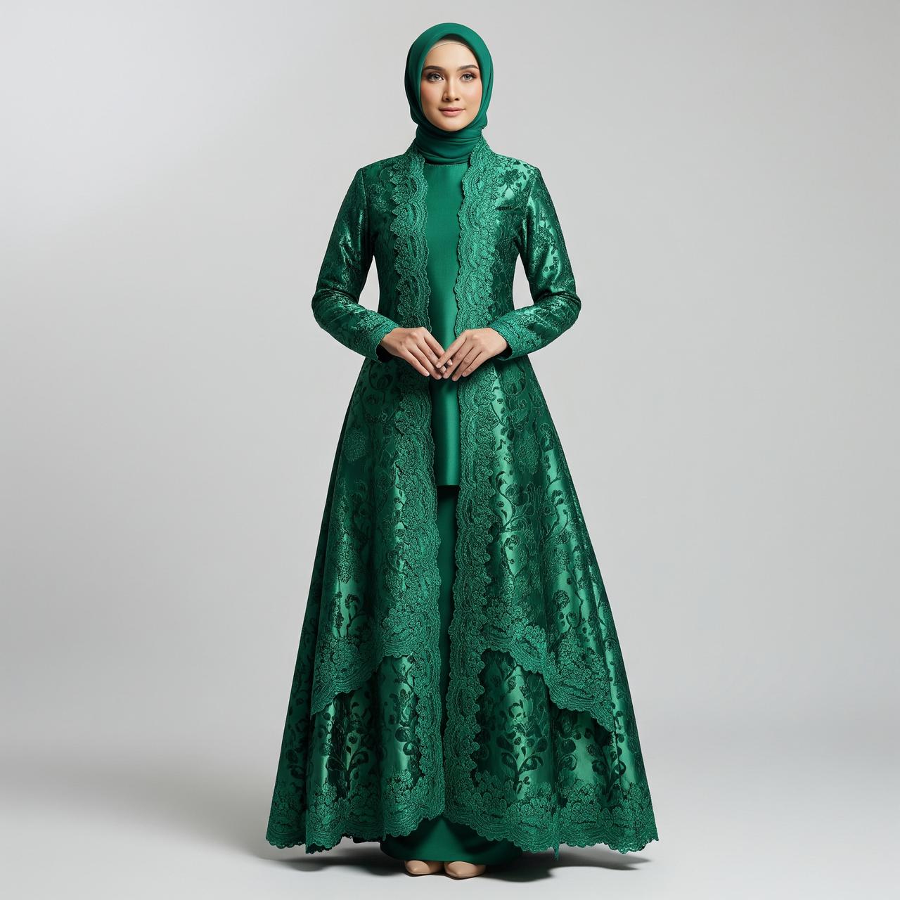 7 Tren Model Gamis Batik Brokat Warna Bold 2026 yang Elegan untuk Lebaran