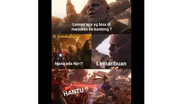 6 Meme Tebak-Tebakan ala Thanos Ini Bikin Geregetan - Hot Liputan6.com
