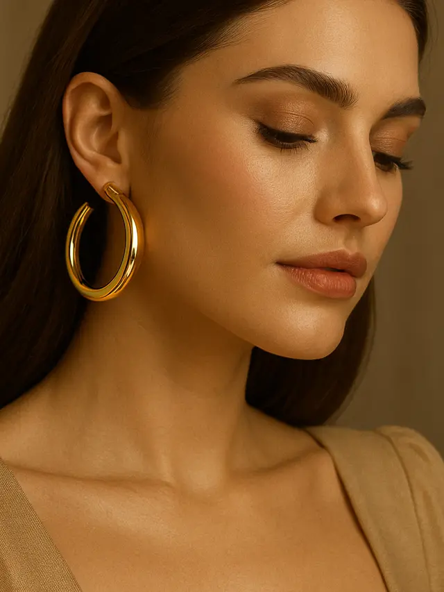 6 Model Anting Emas Bulat Besar yang Bikin Penampilan Makin Glamor ...