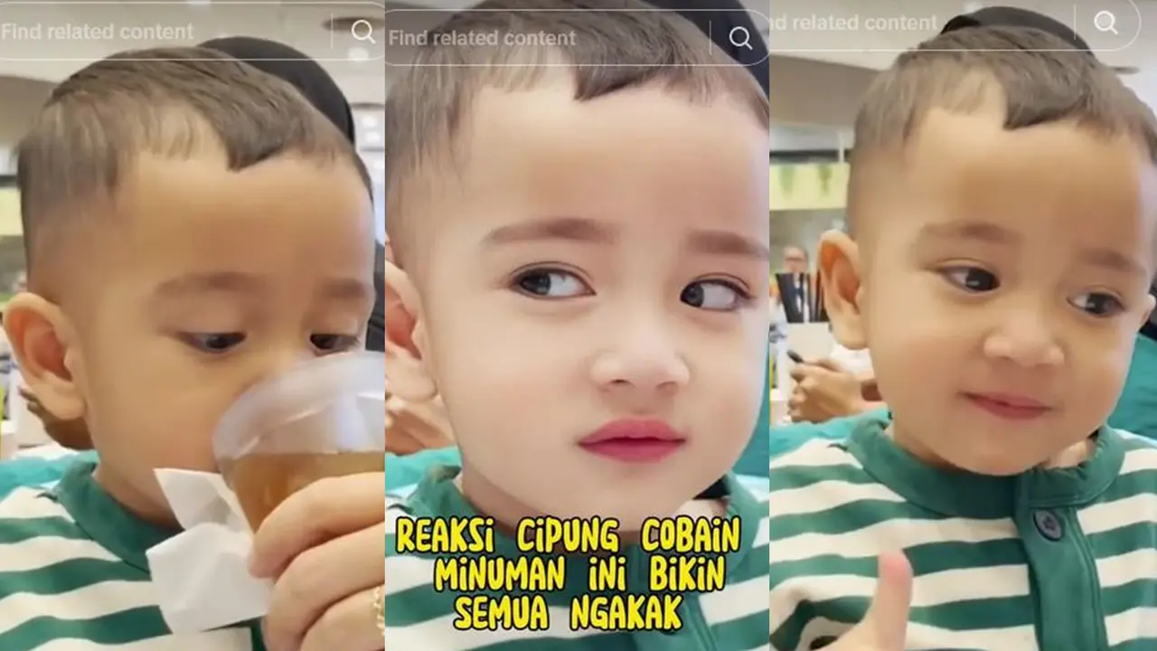 7 Potret Lucu Rayyanza Saat Minum Es Teh, Cipung Bisa Gestur Mantap - Hot Liputan6.com