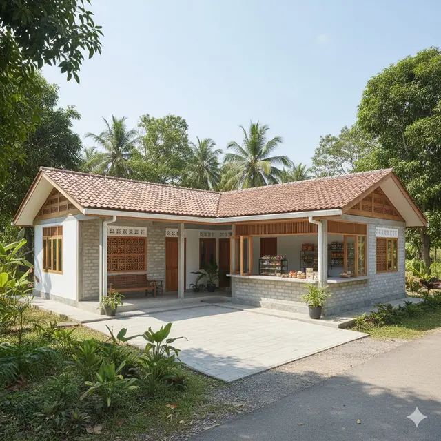 7 Model Rumah Kampung Minimalis Depan Ada Toko Kelontong di Halaman