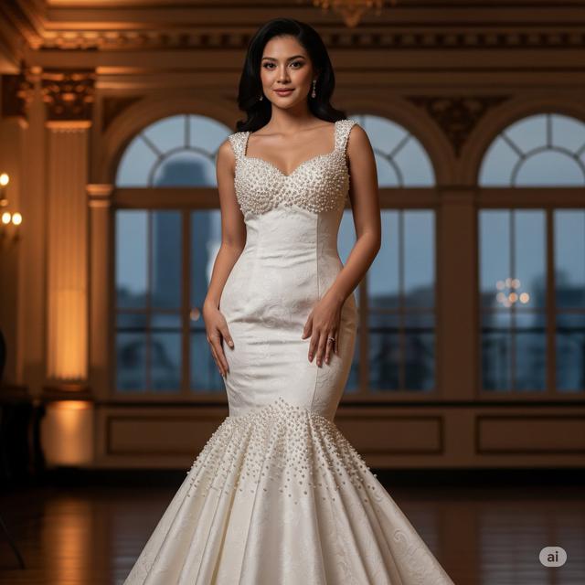 10 Rekomendasi Dress Brokat Mermaid Cut Payet Mewah 2025, Siluet ...