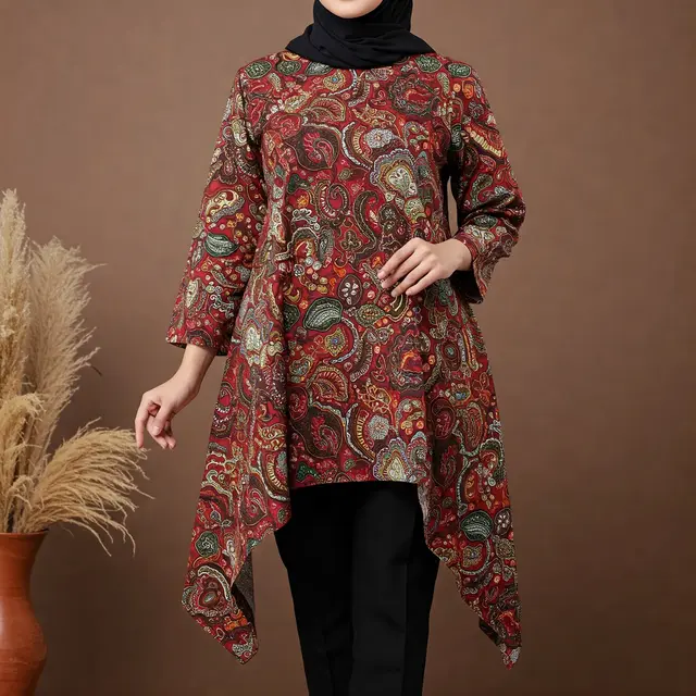 6 Model Atasan Batik Wanita Muslimah Modern 2025, Cocok untuk Segala ...