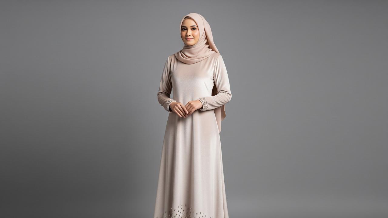 7 Inspirasi Model Gamis Velvet Premium dengan Payet Halus, Pesona Mewah ...