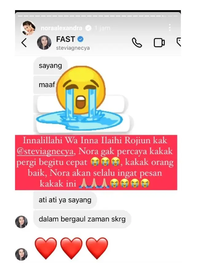 Stevie Agnecya Meninggal Dunia, Ini 8 Ucapan Duka Artis yang Sempat Tak ...