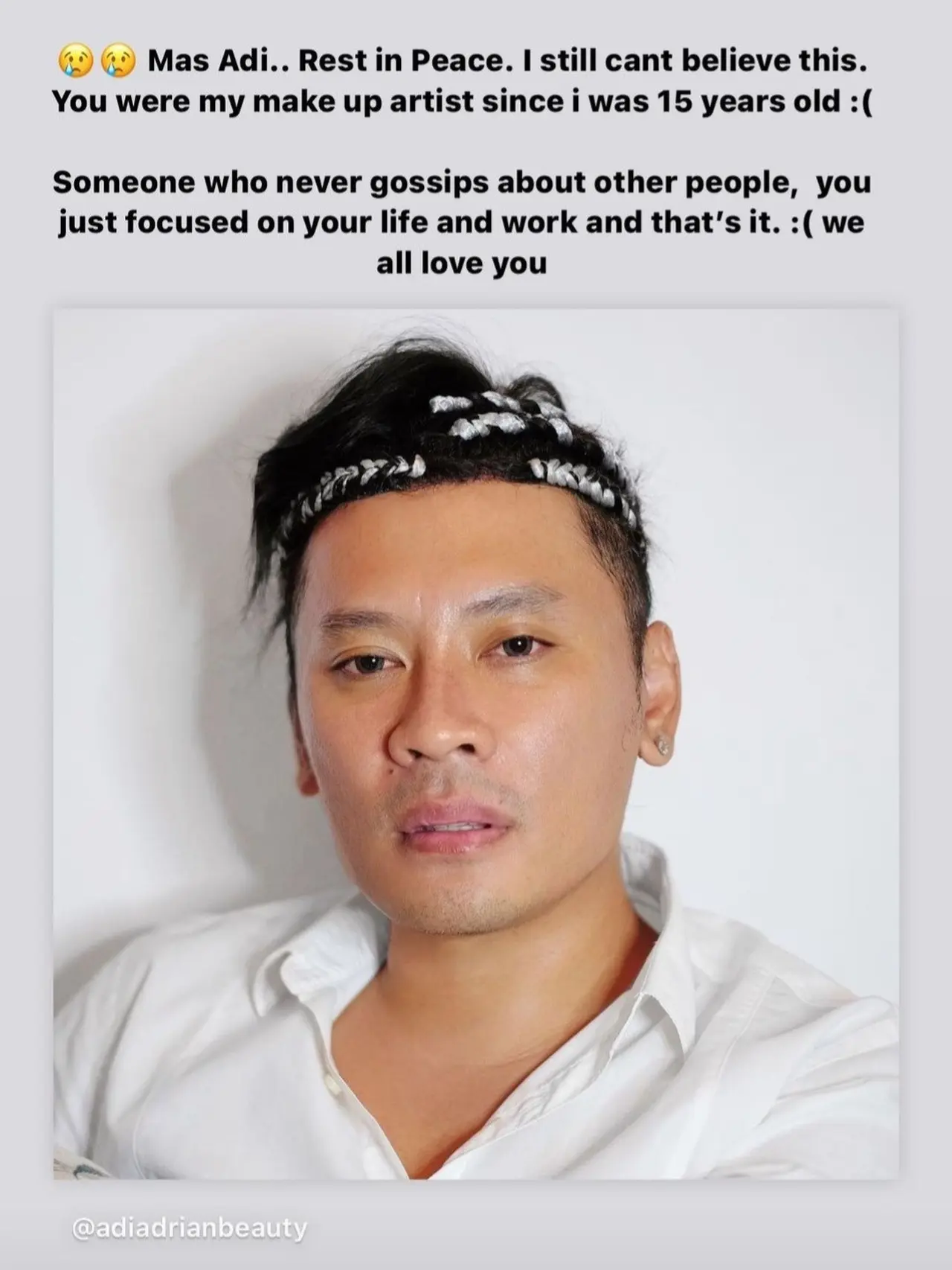 Agnez Mo Berduka MUA Adi Adrian Meninggal Dunia: Almarhum Tak Pernah ...