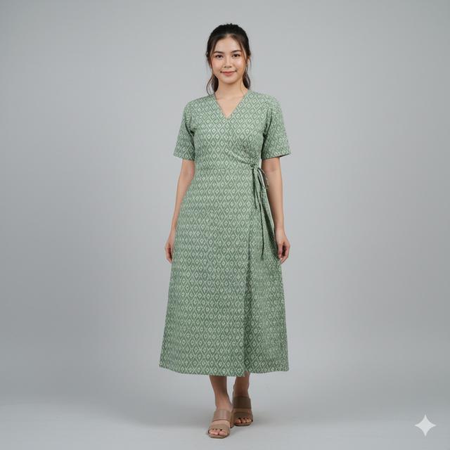 7 Model Dress Batik Lengan Pendek Motif Minimalis Warna Pastel yang ...