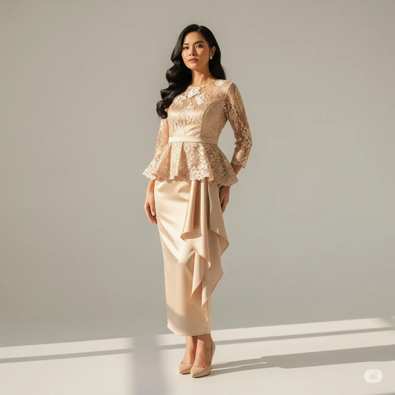 12 Contoh Model Baju Brokat Kombinasi Satin Terbaru yang Elegan dan ...