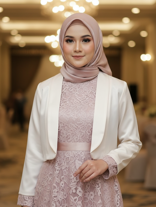 7 Model Gamis Blazer Brokat Terbaru yang Simpel dan Antimainstream