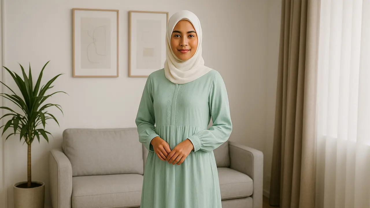 7 Inspirasi Gamis Warna Pastel untuk Kulit Sawo Matang, Tampil Cerah ...