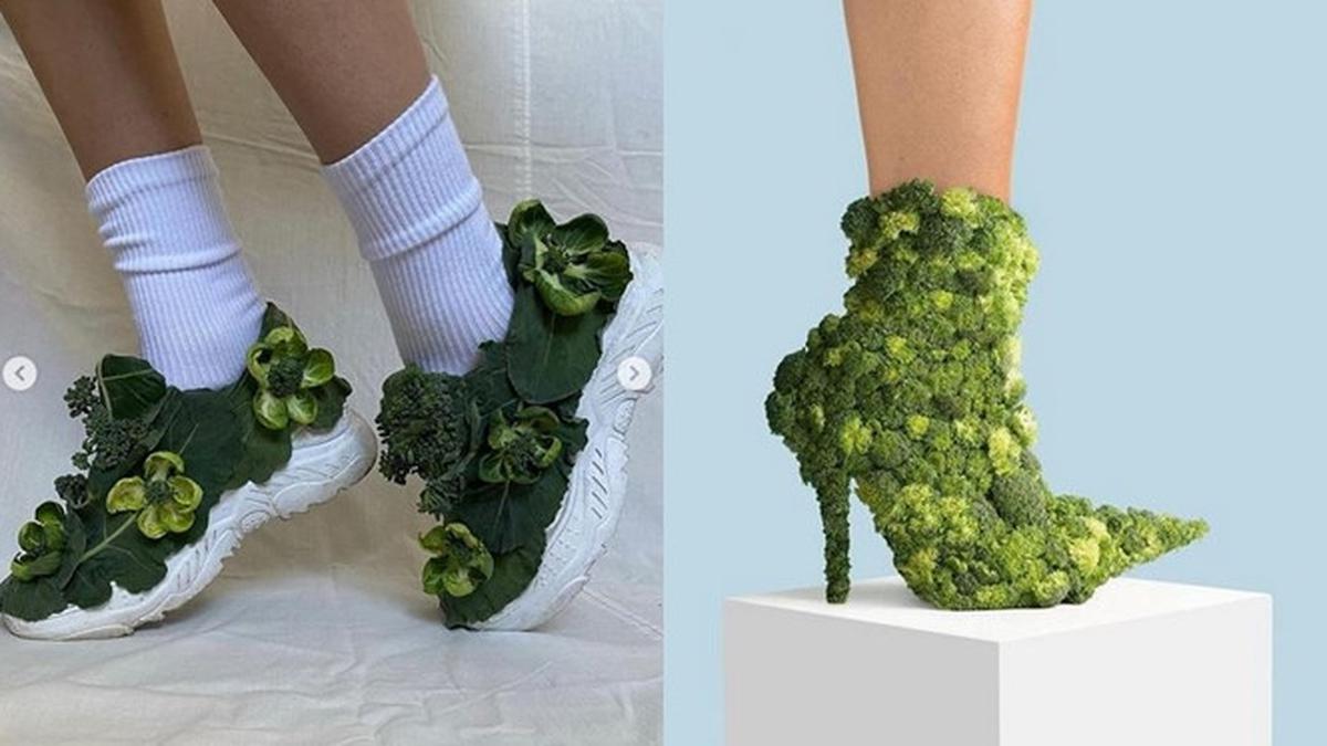 6 Kreasi Seni Sepatu dari Sayuran Hijau Ini Kelewat Unik, Tak ...