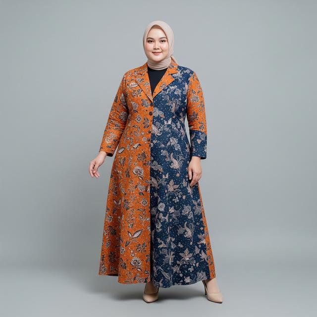 7 Model Gamis Batik Blazer Syari Size Besar, Pilihan Modis untuk Tampil ...