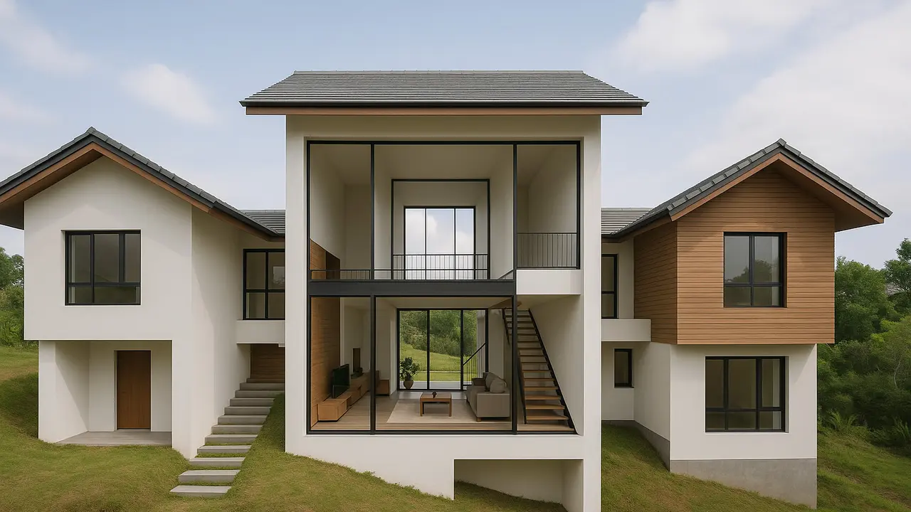 8 Desain Rumah L-Shape Dua Lantai Split-Level, Solusi Ideal untuk Tanah ...