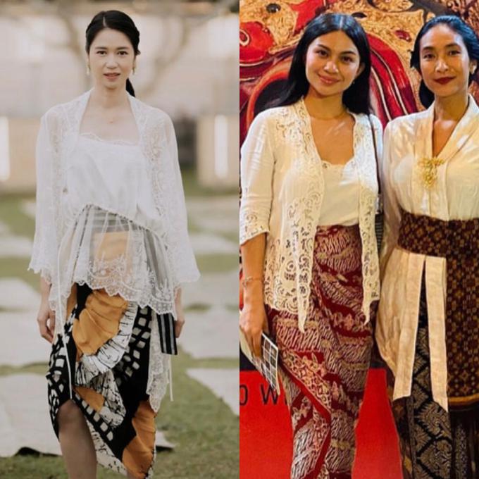 10 OOTD Atasan Putih Dipadukan dengan Kain Lilit Batik, dari Ariel ...