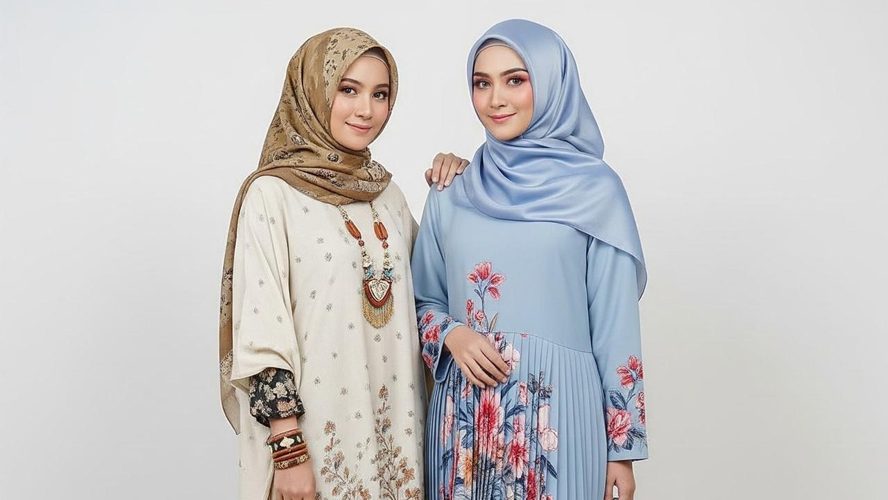 10 Inspirasi Gamis Motif Floral Warna Pastel Terbaru 2025, Bikin ...