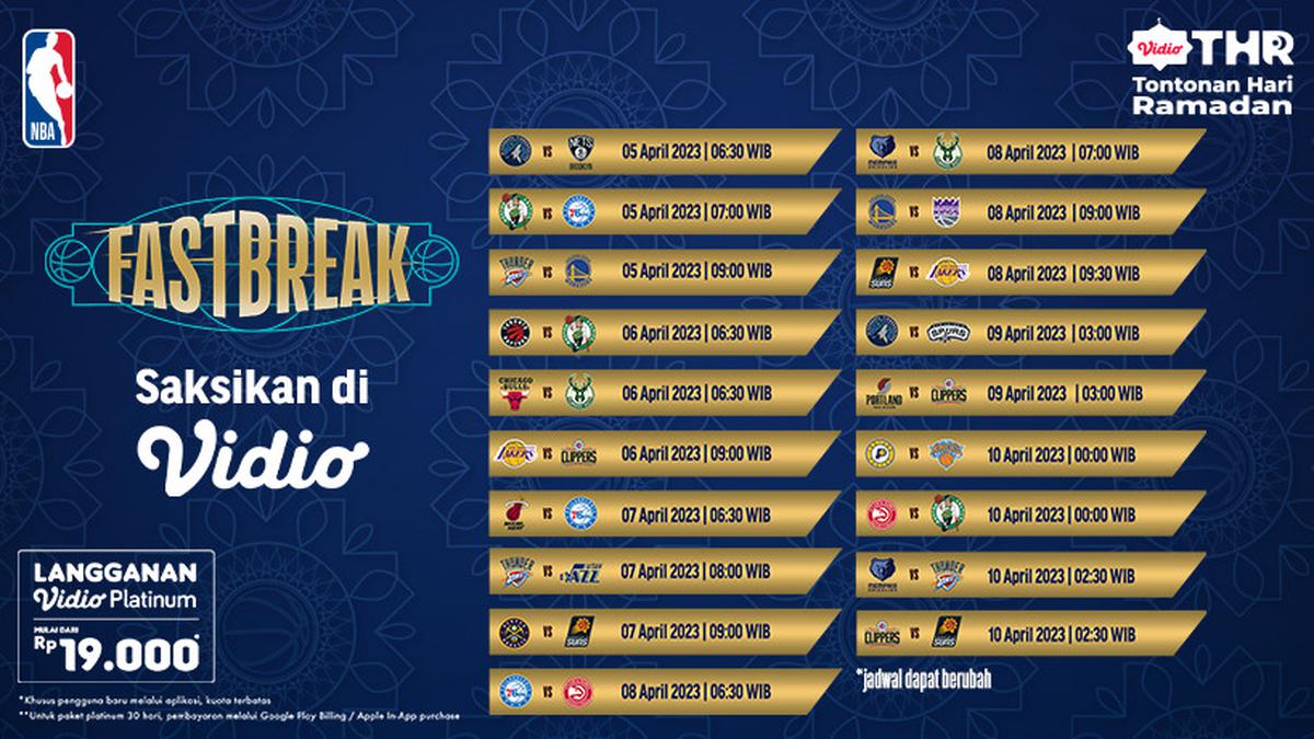 Jadwal NBA 2022/2023 Live di Vidio, 5-10 April 2023 : Minnesota Timberwolves Vs Brooklyn Nets ...