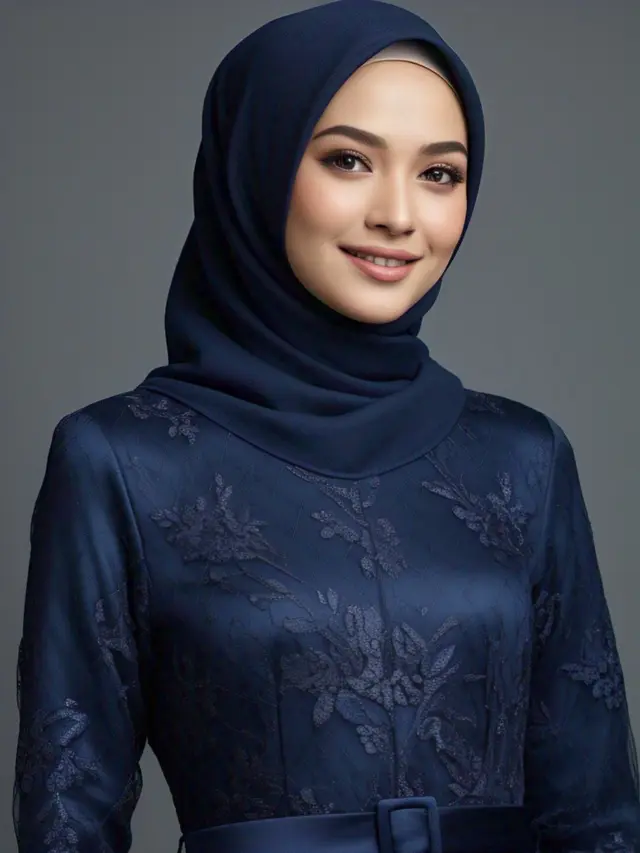 Top 3 Islami: 6 Model Gamis Brokat Navy untuk Wanita Usia 30-an, Tren ...