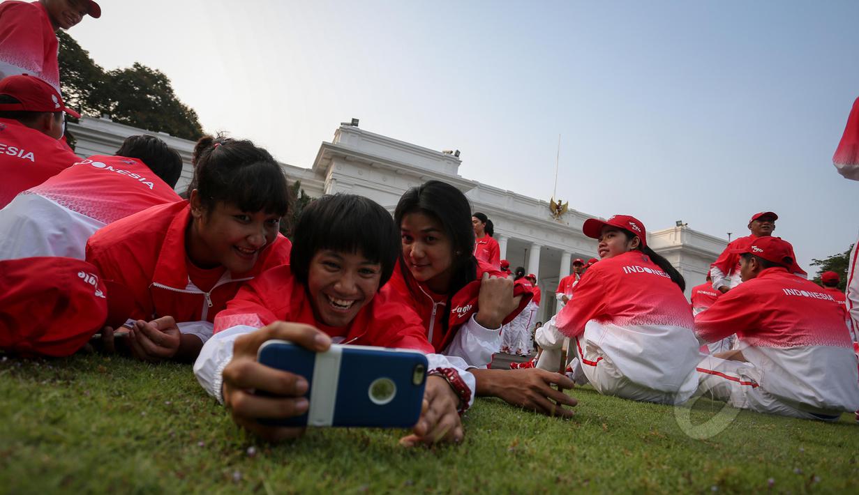 Kontingen Sea Games Selfie di Istana Merdeka - Foto Liputan6.com