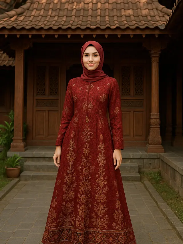 7 Model Batik Merah Maroon Wanita Terbaru yang Menarik dan Stylish