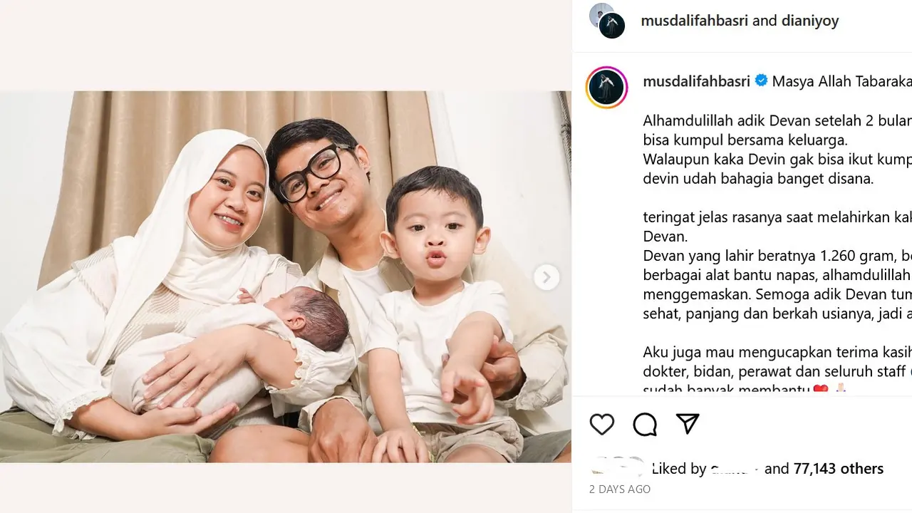 Komika Musdalifah Basri Ucap Alhamdulillah, Bayinya Bisa Pulang Setelah ...