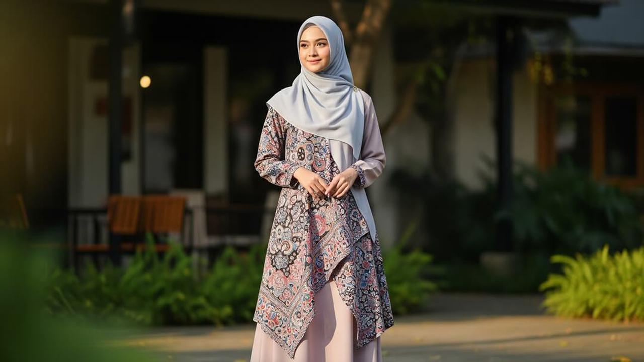 10 Model Gamis Batik Etnik Asimetris Terbaru Koleksi 2026, Elegan ...